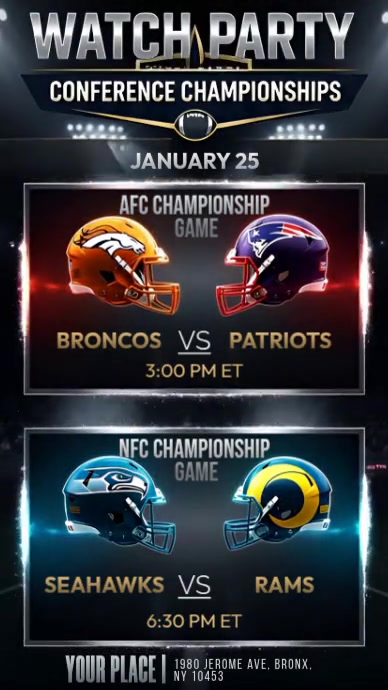 Nfl Conference Championships Watch Party Instagram Story Template ...