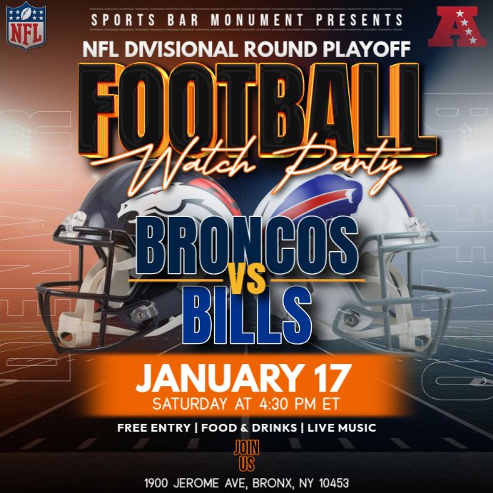 NFL Divisional Round 2026: Buffalo Bills at Denver Broncos Watch Party ...