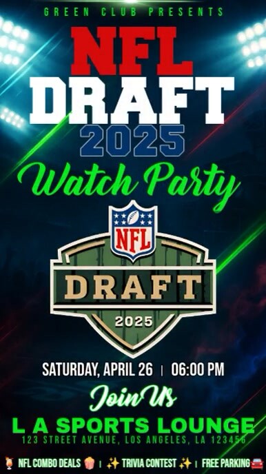 Modèle NFL Draft 2025 Watch Party Instagram Post Template | PosterMyWall