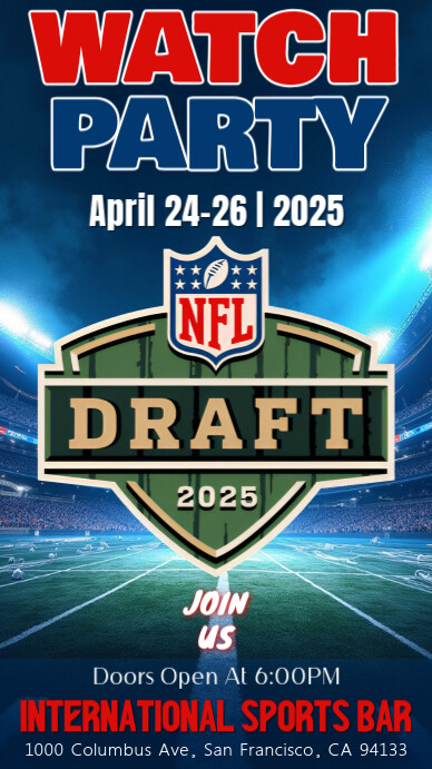 NFL Draft 2025 Watch Party Instagram Story Template | PosterMyWall