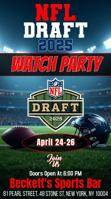 Plantilla de NFL Draft 2025 Watch Party Instagram Story | PosterMyWall