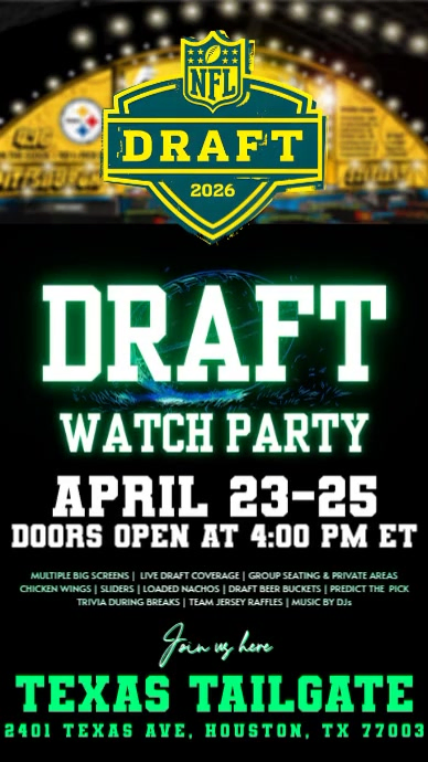 NFL Draft 2026 Watch Party Instagram Reel Video Template | PosterMyWall