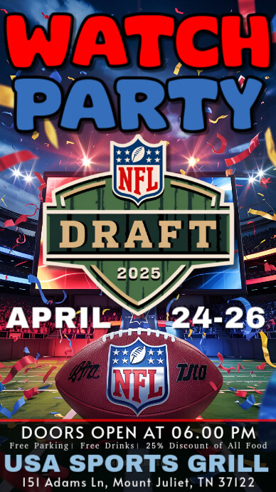 NFL Drafts 2025 instagram story Template | PosterMyWall