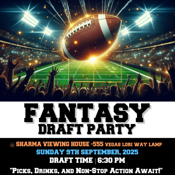 Copy of Nfl fantasy draft invitation | PosterMyWall