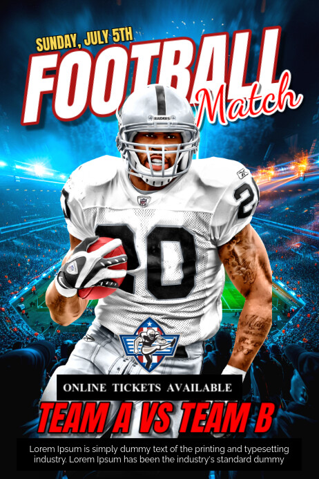 Nfl Football Match Design Template Poster | PosterMyWall