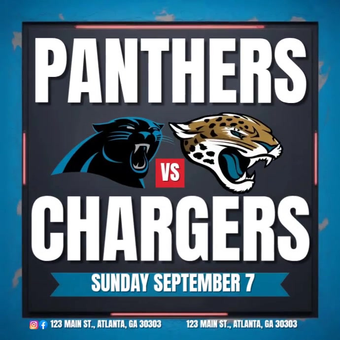 nfl game day flyer. panthers vs chargers. Sunday night football ...