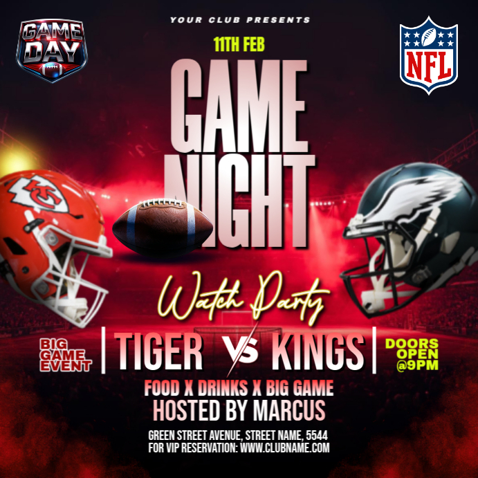 Plantilla de NFL MATCH DAY | PosterMyWall