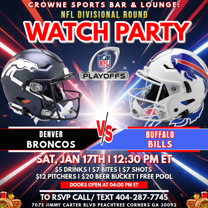 Nfl Playoff 2026: Denver Broncos Vs. Buffalo Bills Watch Party Social ...