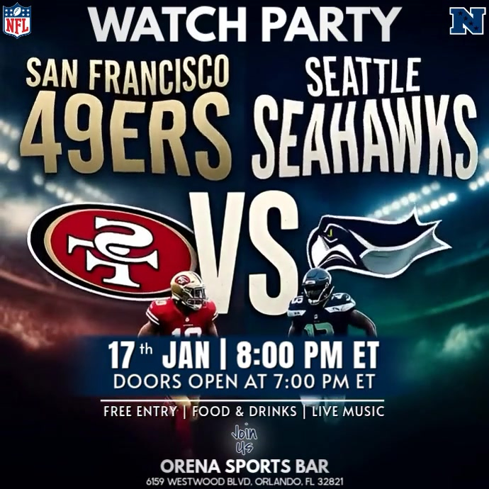 NFL Playoff 2026: San Francisco 49ers at Seattle Seahawks Watch Party ...