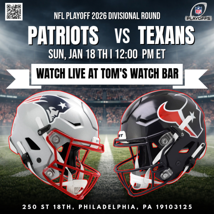 Nfl Playoff 2026:new England Patriots Vs Houston Texans Watch Party ...