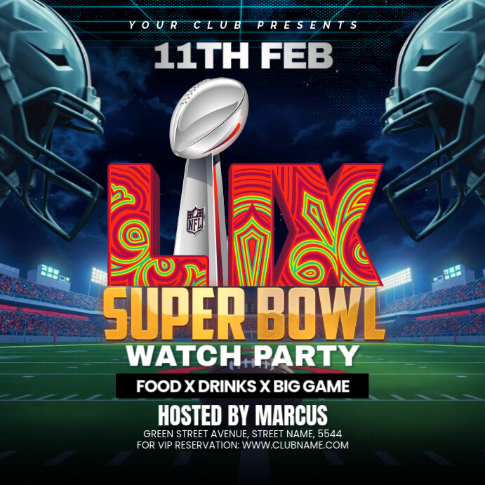 NFL PLAYOFFS, super bowl flyer Template | PosterMyWall