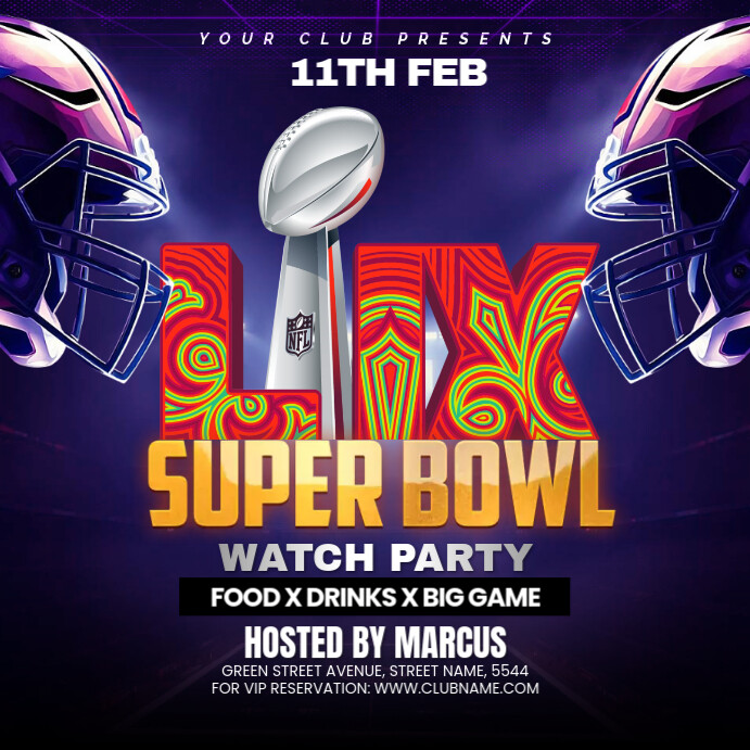 Copy of NFL PLAYOFFS, super bowl flyer | PosterMyWall