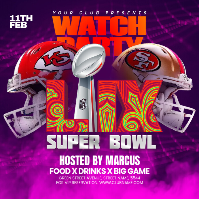 Copy of NFL PLAYOFFS, super bowl flyer | PosterMyWall