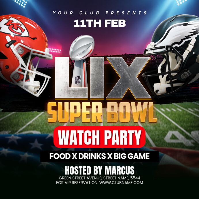 NFL PLAYOFFS, super bowl flyer Template | PosterMyWall