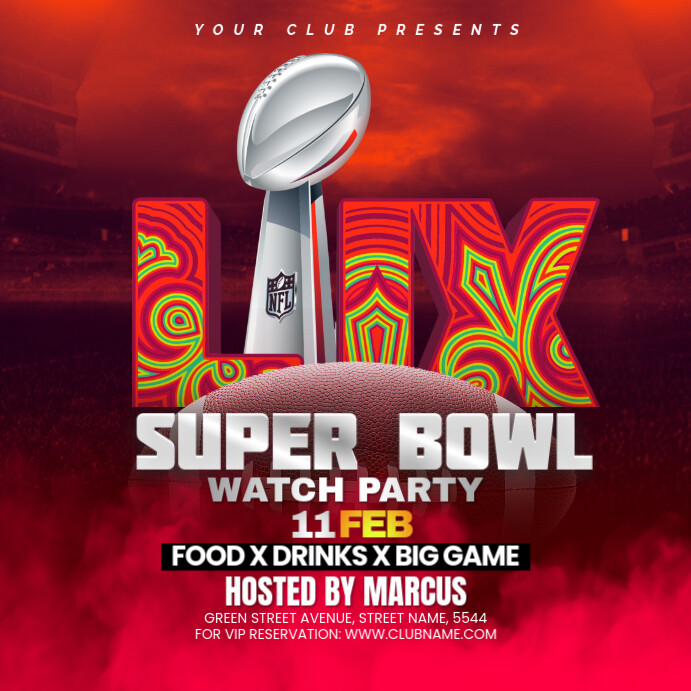 NFL PLAYOFFS, super bowl flyer Template | PosterMyWall