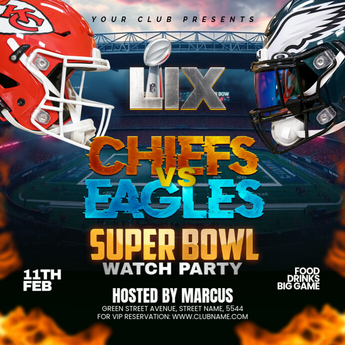 NFL PLAYOFFS, super bowl flyer Template | PosterMyWall