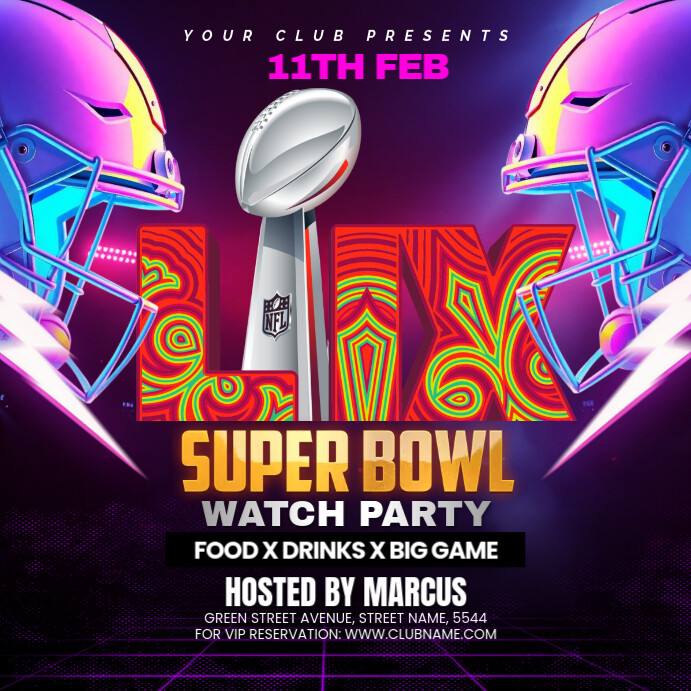 Copy of NFL PLAYOFFS, super bowl flyer | PosterMyWall