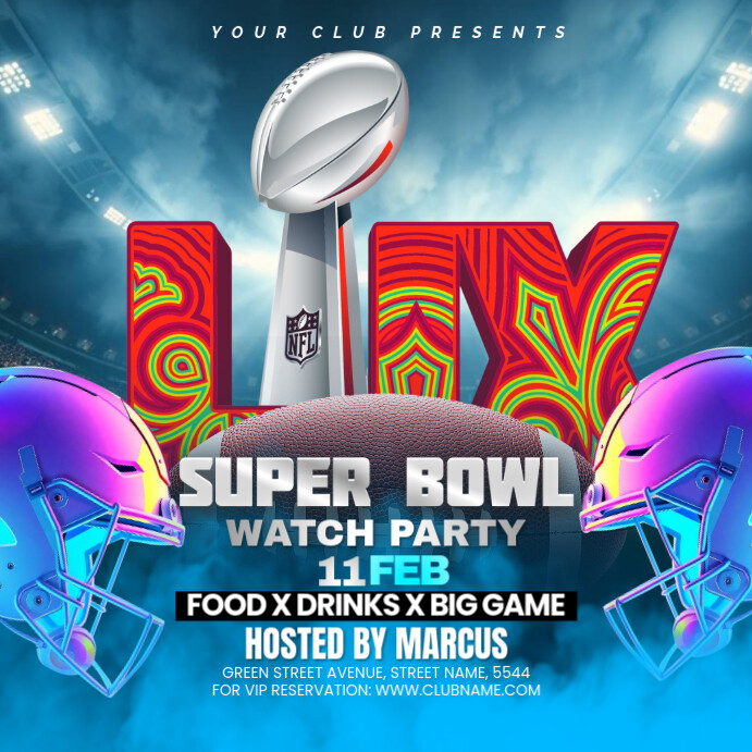 Copy of NFL PLAYOFFS, super bowl flyer | PosterMyWall