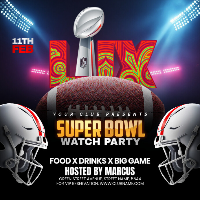 NFL PLAYOFFS, super bowl flyer Template | PosterMyWall