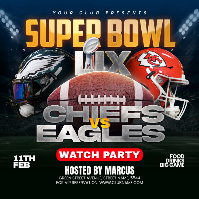 NFL PLAYOFFS, super bowl flyer Template | PosterMyWall