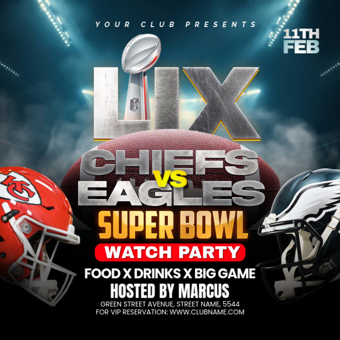 NFL PLAYOFFS, super bowl flyer Template | PosterMyWall