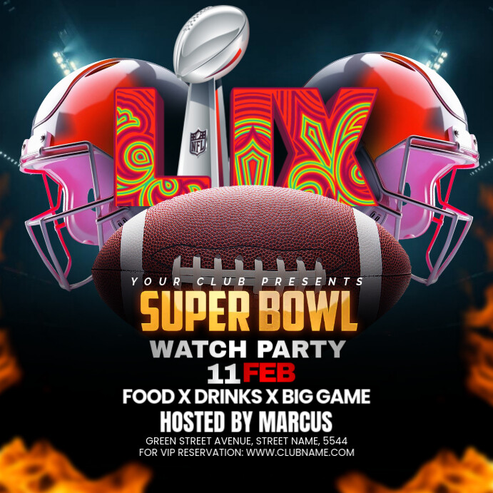 Copy of NFL PLAYOFFS, super bowl flyer | PosterMyWall
