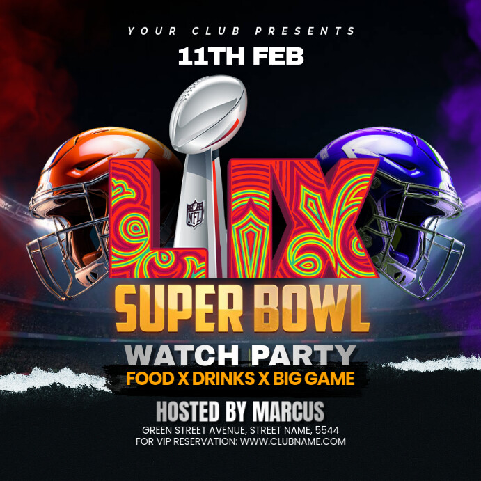 Copy of NFL PLAYOFFS, super bowl flyer | PosterMyWall