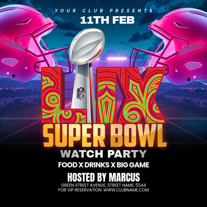 NFL PLAYOFFS, super bowl flyer Template | PosterMyWall
