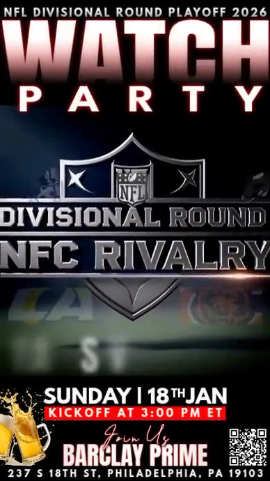 Plantilla de NFL Playoffs 2026: Los Angeles Rams at Chicago Bears Watch ...