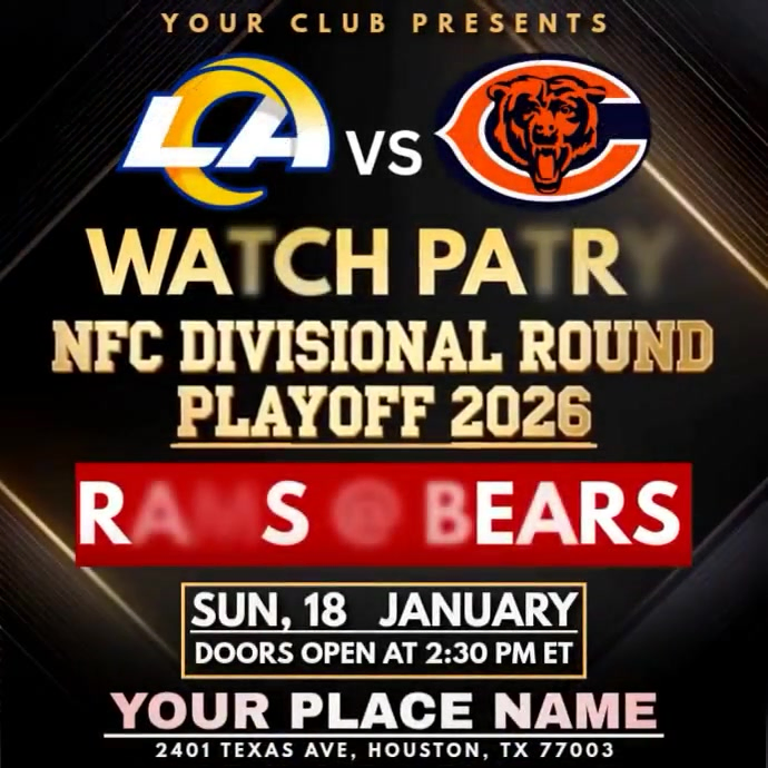 NFL Playoffs 2026: Los Angeles Rams at Chicago Bears Watch Party ...