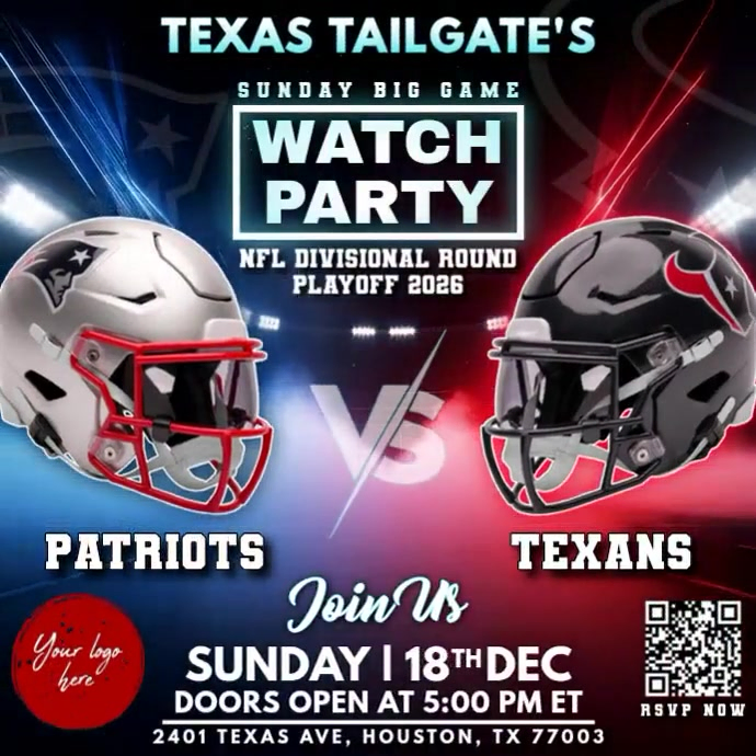 NFL Playoffs 2026: New England Patriots vs Houston Texans Watch Party ...