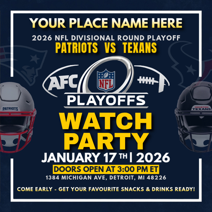 NFL Playoffs 2026: New England Patriots vs Houston Texans Watch Party ...