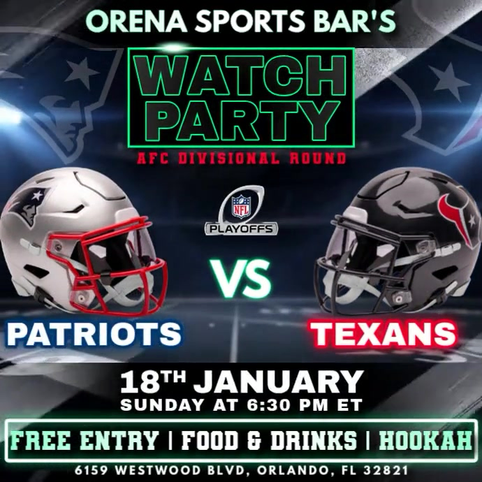 NFL Playoffs 2026: New England Patriots vs Houston Texans Watch Party ...