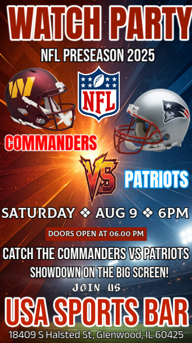 NFL Preseason 2025: Washington Commanders vs New England Patriots Watch ...