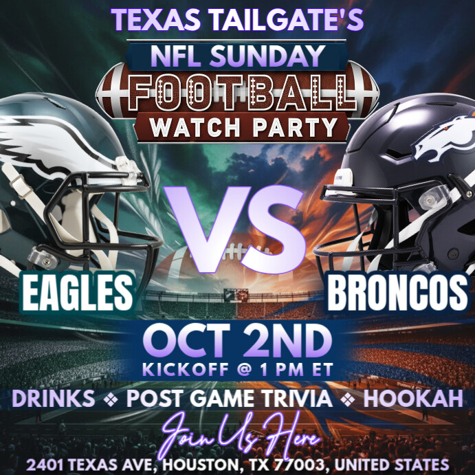 Plantilla de NFL Sunday Game Week 4: Philadelphia Eagles VS Denver ...