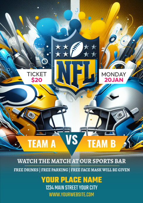 Copy of Nfl Tailgate Flyer A4 | PosterMyWall
