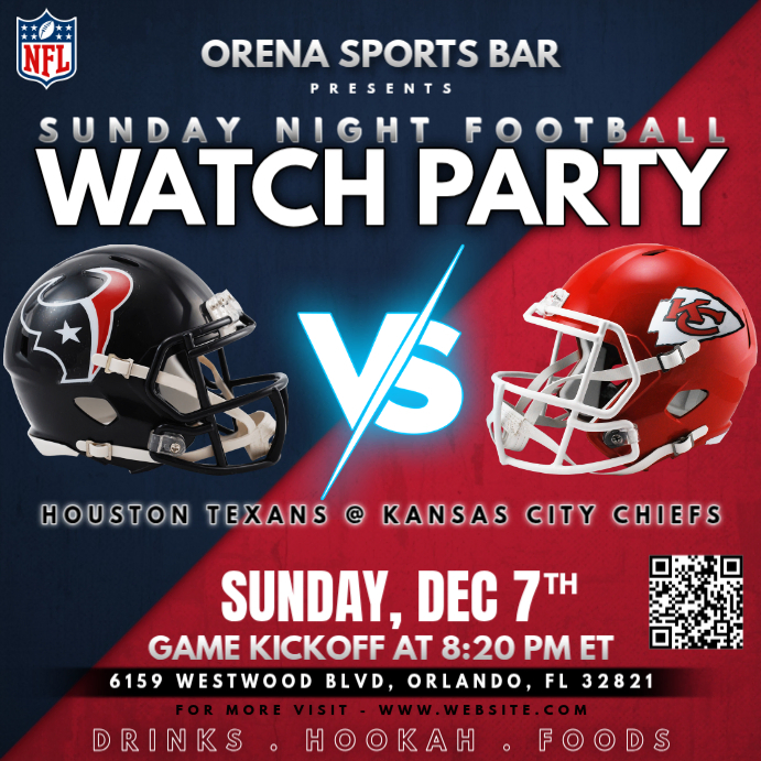 NFL Week 14: Houston Texans @ Kansas City Chiefs Watch Party Instagram ...