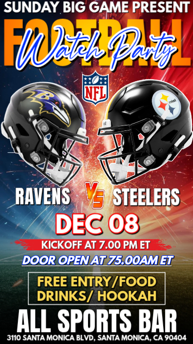 Plantilla de NFL Week 14: Pittsburgh Steelers at Baltimore Ravens Watch ...