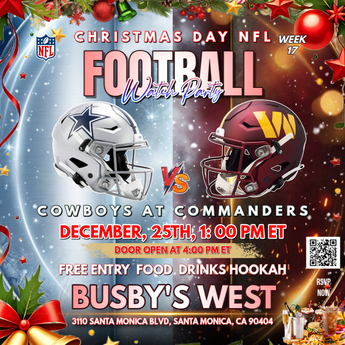 NFL Week 17: Dallas Cowboys @ Washington Commanders Christmas Day Watch ...