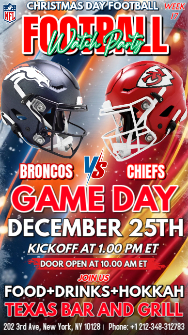 NFL Week 17: Denver Broncos @ Kansas City Chiefs Christmas Day Watch ...