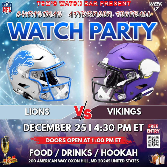 Plantilla de NFL Week 17: Detroit Lions @ Minnesota Vikings Christmas ...
