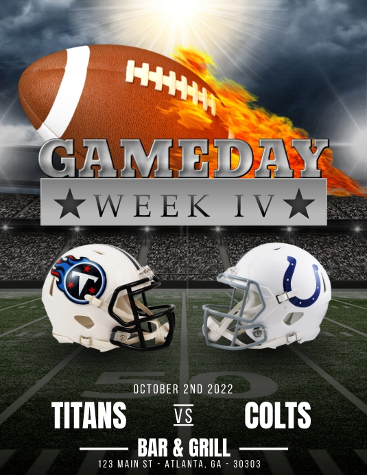 Copy of NFL WEEK 4 FLYER titans vs colts | PosterMyWall