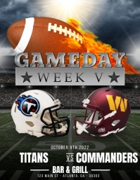 NFL WEEK 2 FLYER commanders vs lions Template | PosterMyWall