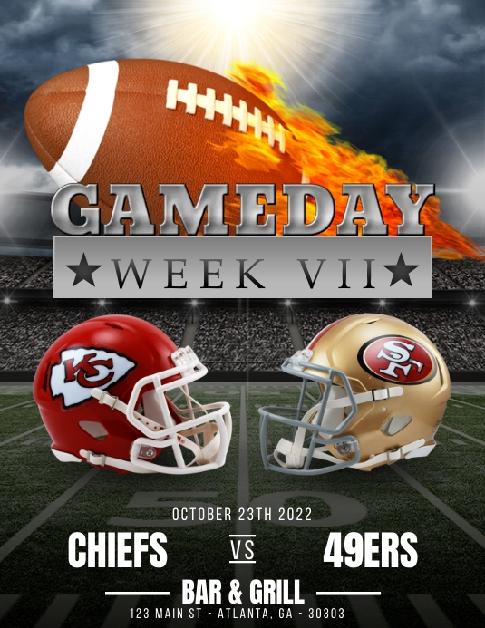 Copy of NFL WEEK 7 FLYER chiefs vs 49ers | PosterMyWall