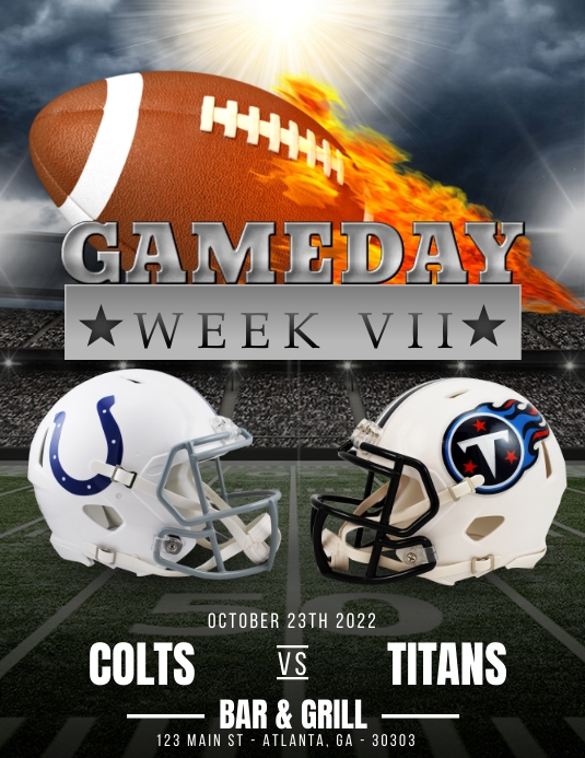 Copy of NFL WEEK 7 FLYER colts vs titans | PosterMyWall