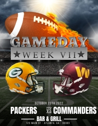 NFL WEEK 2 FLYER commanders vs lions Template | PosterMyWall