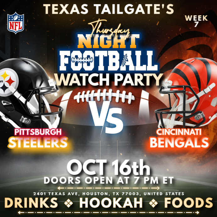 Plantilla de NFL Week 7: Pittsburgh Steelers @ Cincinnati Bengals Watch ...