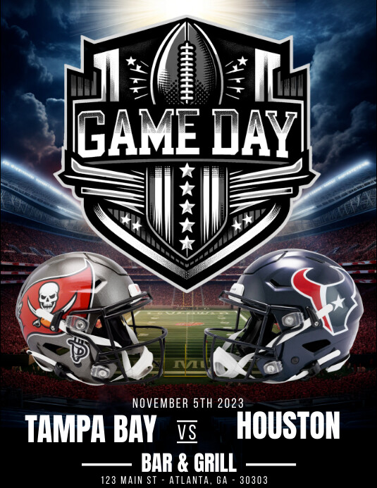 NFL WEEK FLYER buccaneers vs texans Template | PosterMyWall