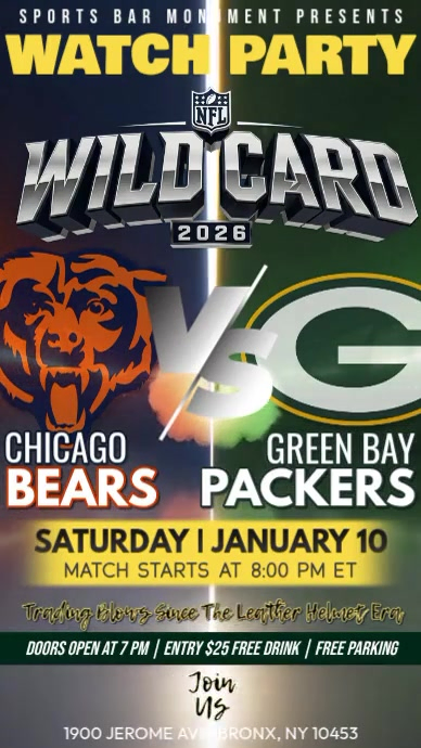 NFL Wild Card Round 2026 : Chicago Bears vs Green Bay Packers Instagram ...