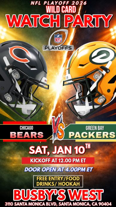 NFL Wild Card Round: Green Bay Packers at Chicago Bears Game Day Party ...
